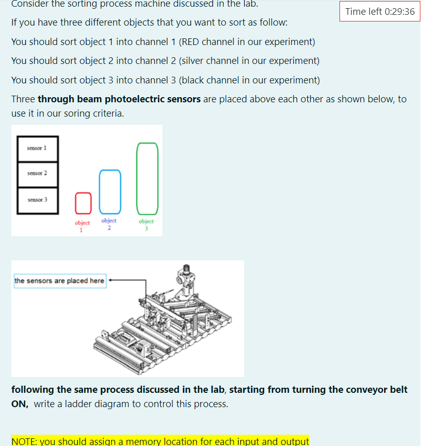 Solved Consider the sorting process machine discussed in the | Chegg.com