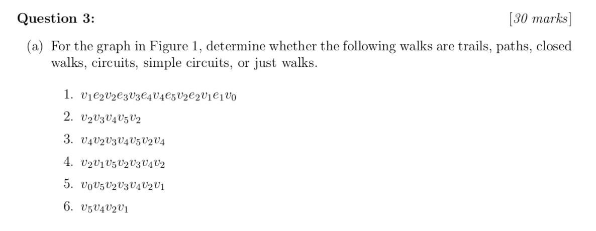 Solved 30 marks Question 3: (a) For the graph in Figure 1, | Chegg.com