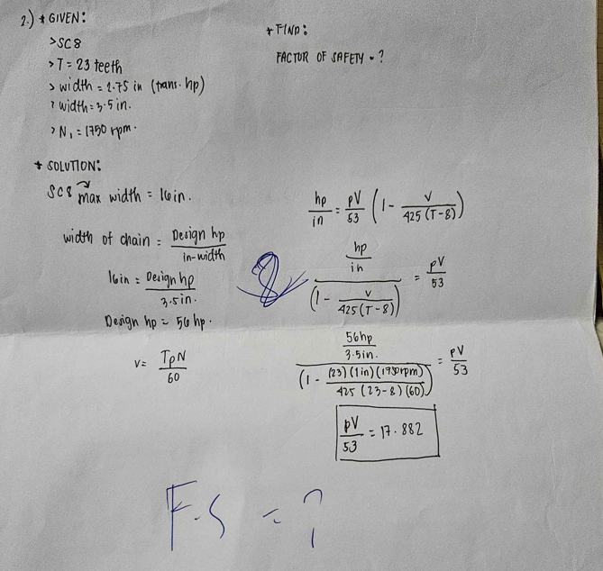 Solved 08 max width =16in. width of chain = in-width | Chegg.com
