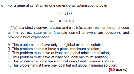 Solved 2 Consider The Following Constrained Optimisation 