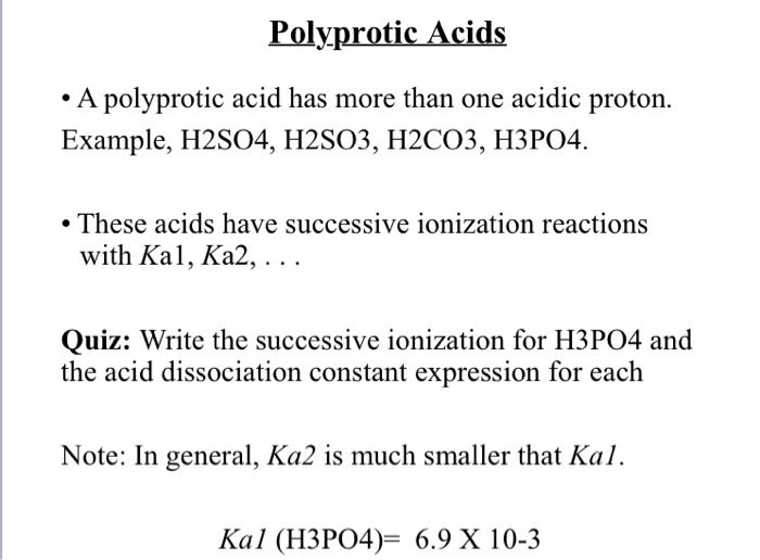 Identify All of the Polyprotic Acids Below.