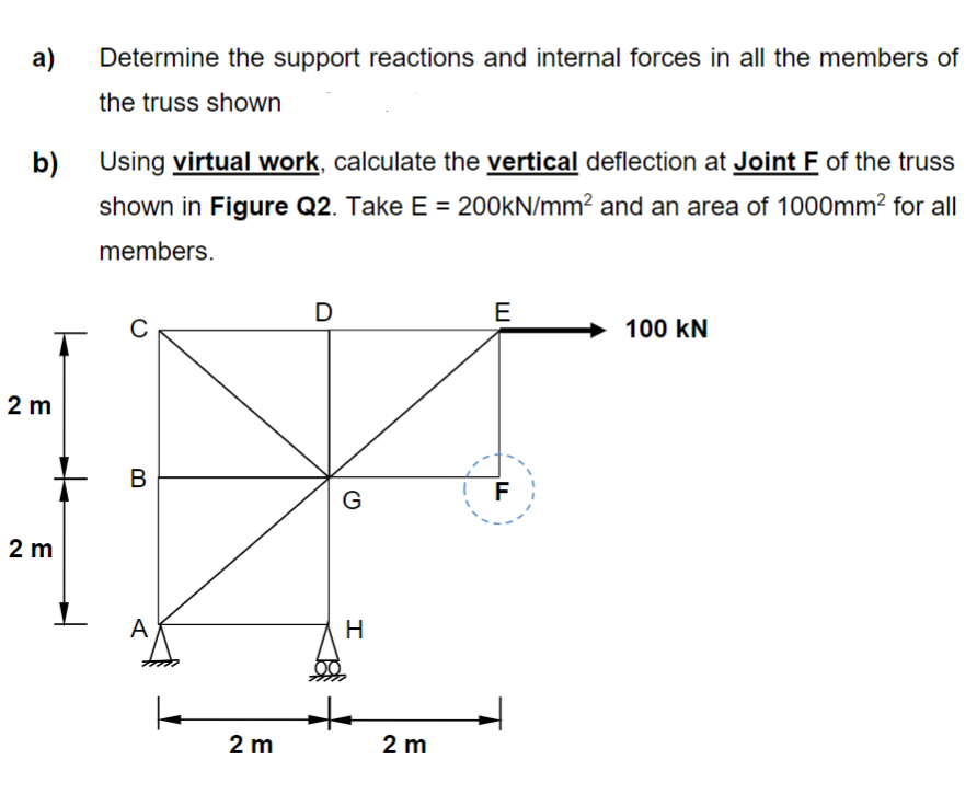 [Solved]: a) Determine the support reactions and internal