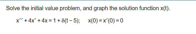 Solved Solve the initial value problem, and graph the | Chegg.com