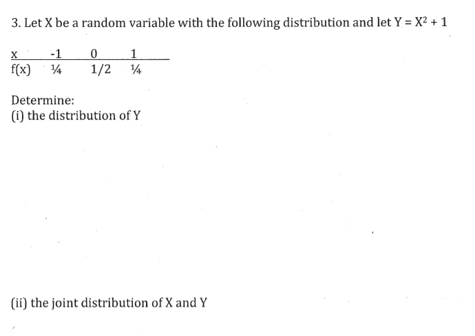 Solved 3 Let X Be A Random Variable With The Following 6036