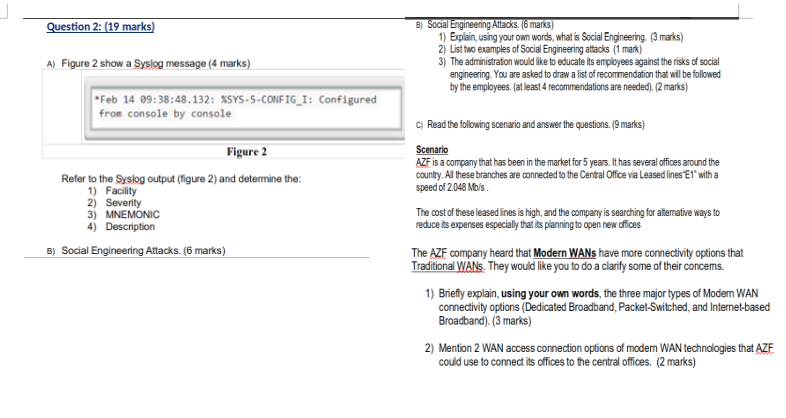 Solved Question 2: (19 marks) B) Social Engineering Attacks. | Chegg.com