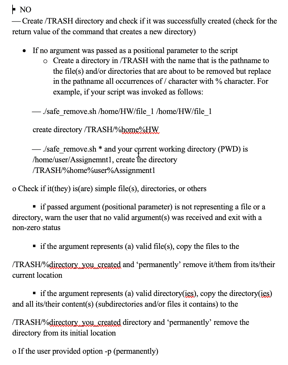 Deliverable script: safe_remove.sh • Brief | Chegg.com