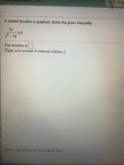 Solved A related function is graphed. Solve the given | Chegg.com