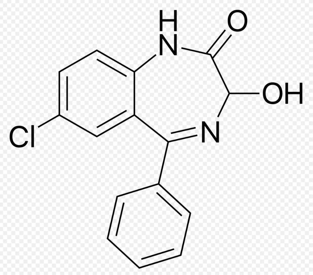 Solved My assigned molecule is Oxazepam and its skeletal | Chegg.com