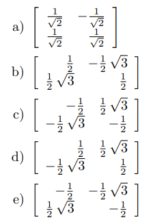 Solved For each of the following rotation matrices in | Chegg.com