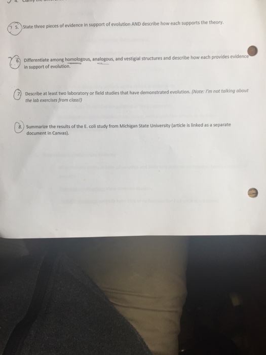 Solved State three pieces of evidence in support of | Chegg.com