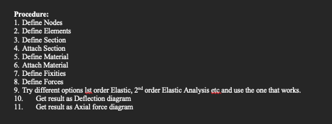 TASK 1: Using Mastan you are to create a truss where | Chegg.com