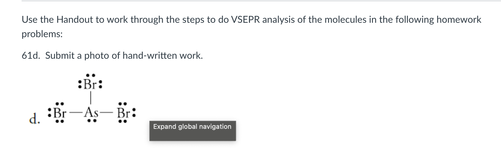 Solved Use the Handout to work through the steps to do VSEPR | Chegg.com