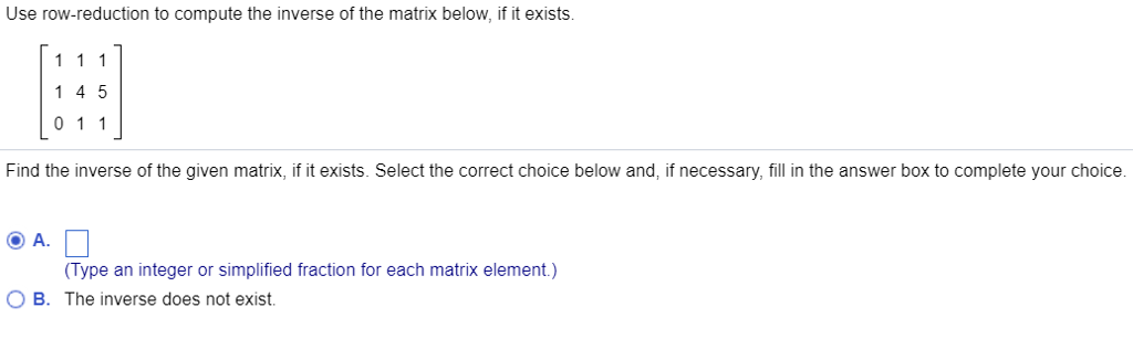 Solved Use row-reduction to compute the inverse of the | Chegg.com
