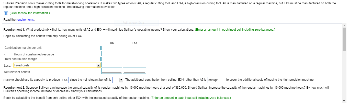 Sullivan Precision Tools makes cutting tools for | Chegg.com