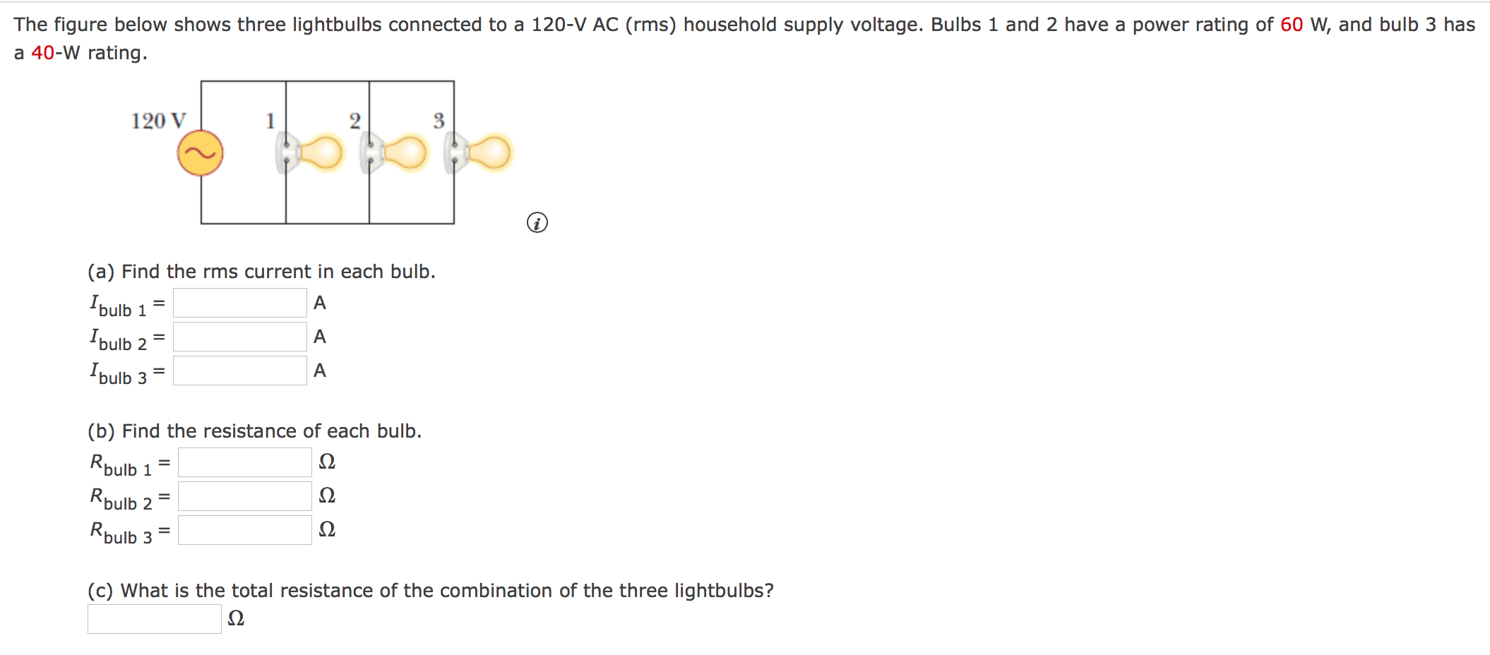 Solved The figure below shows three lightbulbs connected to | Chegg.com
