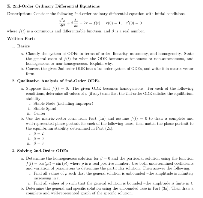 Solved Z. 2nd-Order Ordinary Differential | Chegg.com