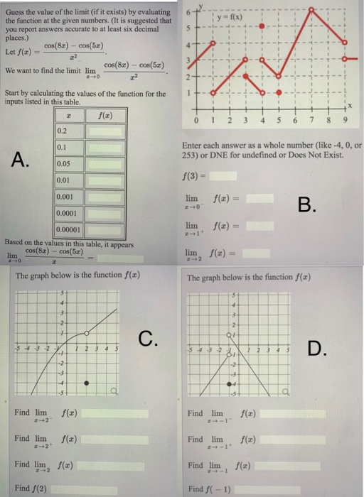 Solved Guess The Value Of The Limit If It Exists By
