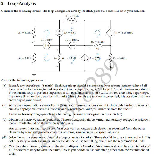 Solved 2 ﻿Loop AnalysisConsider the following circuit. The | Chegg.com