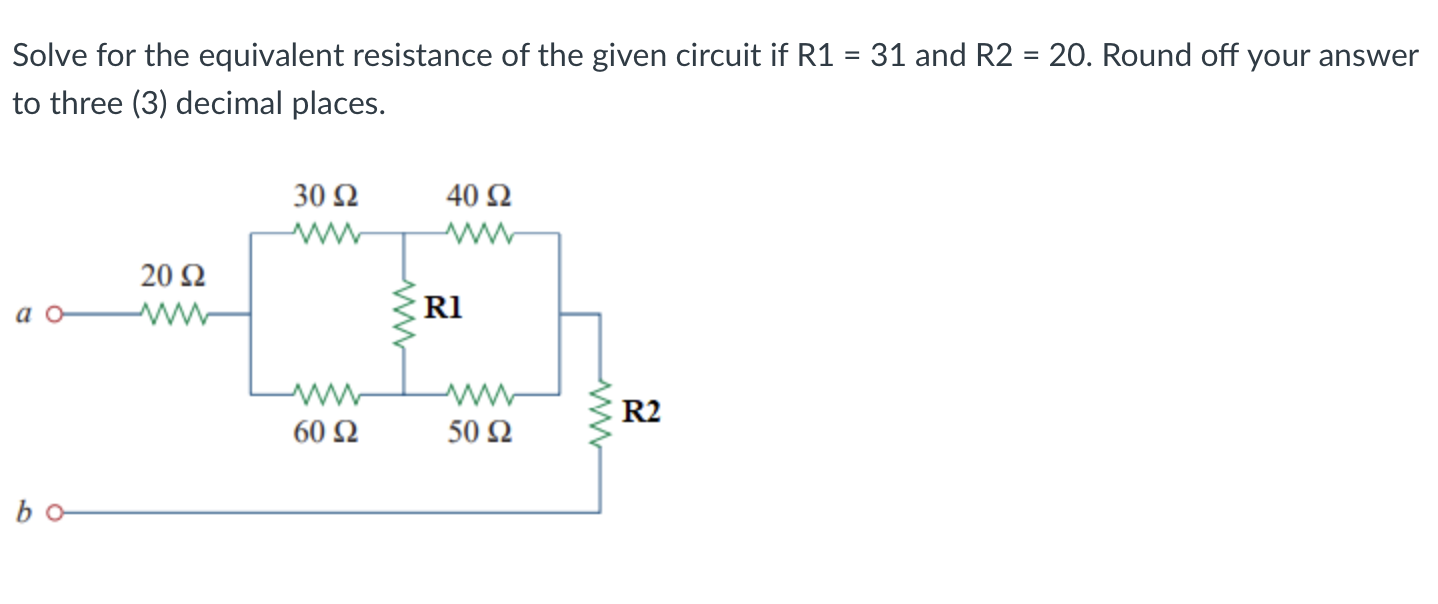 Solved = = Solve for the equivalent resistance of the given | Chegg.com