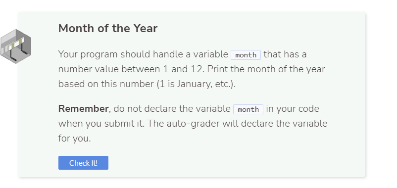 Write a program that determines the month of the year | Chegg.com