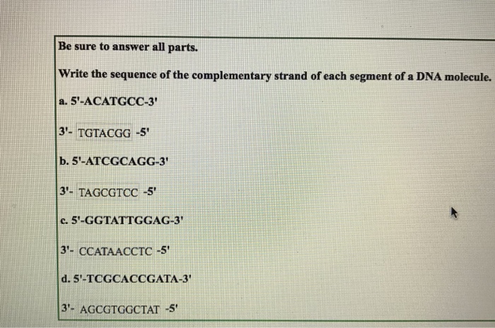 Solved Be sure to answer all parts. Write the sequence of | Chegg.com