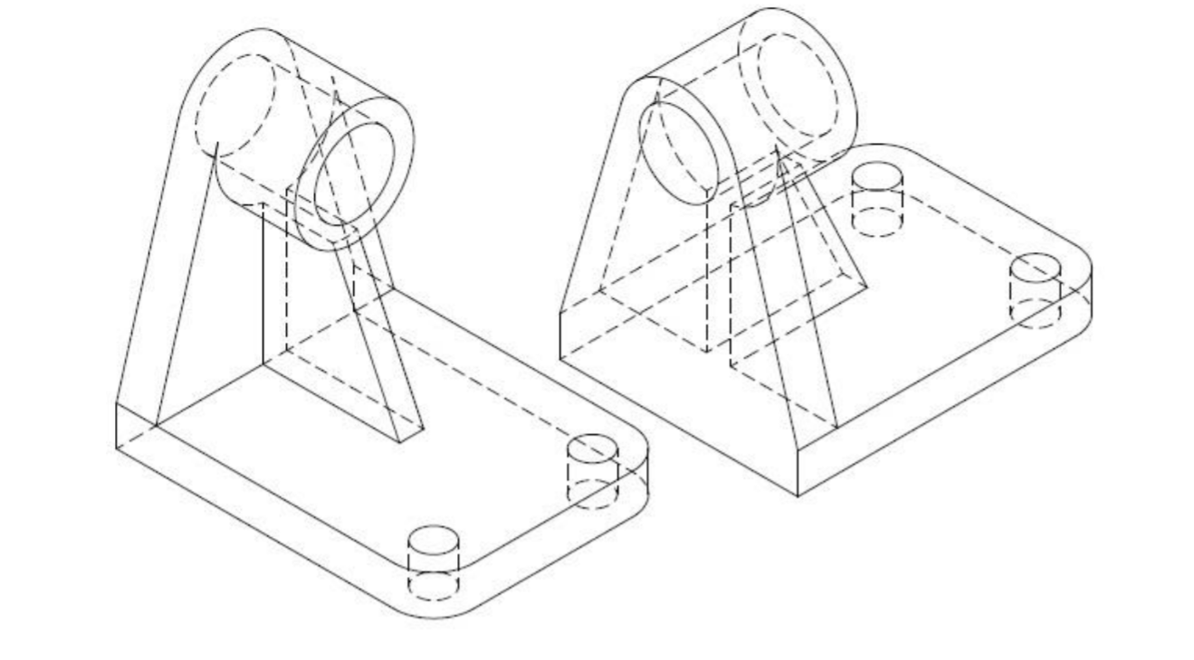 Solved Question 3 [36] Sketch the complete multiview of the | Chegg.com