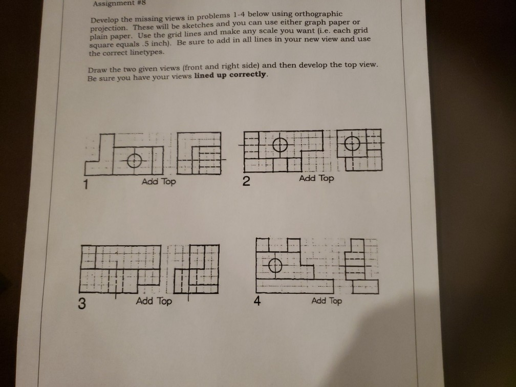 Solved Assignment #8 Develop the missing views in problems | Chegg.com