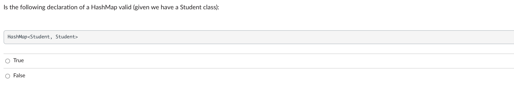 Solved Is the following declaration of a HashMap valid | Chegg.com