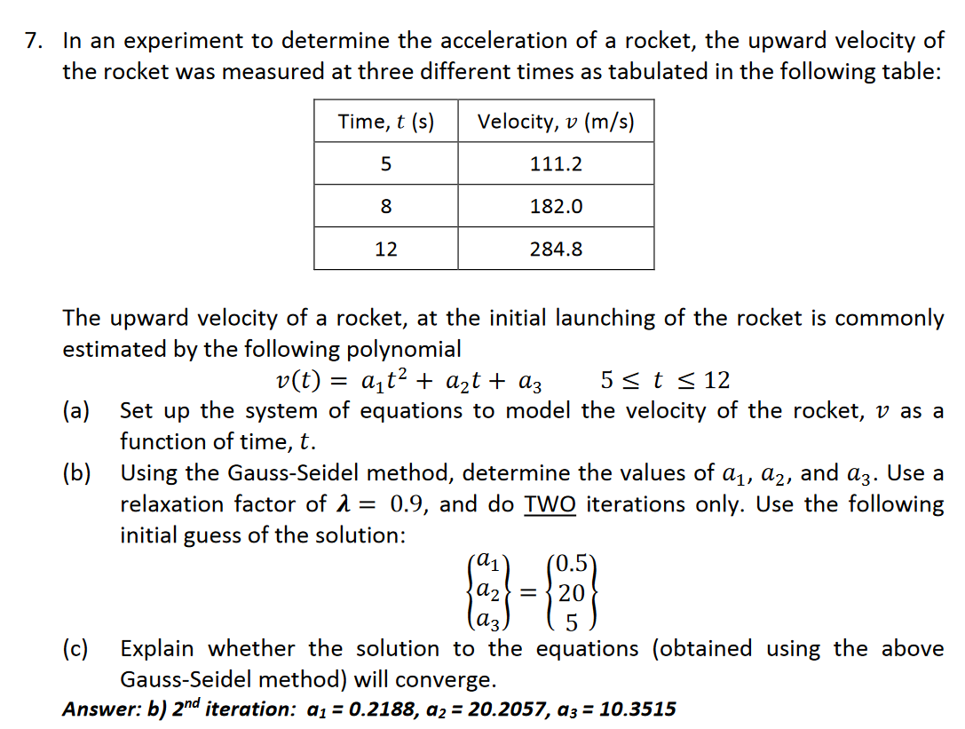 Solved In an experiment to determine the acceleration of a | Chegg.com