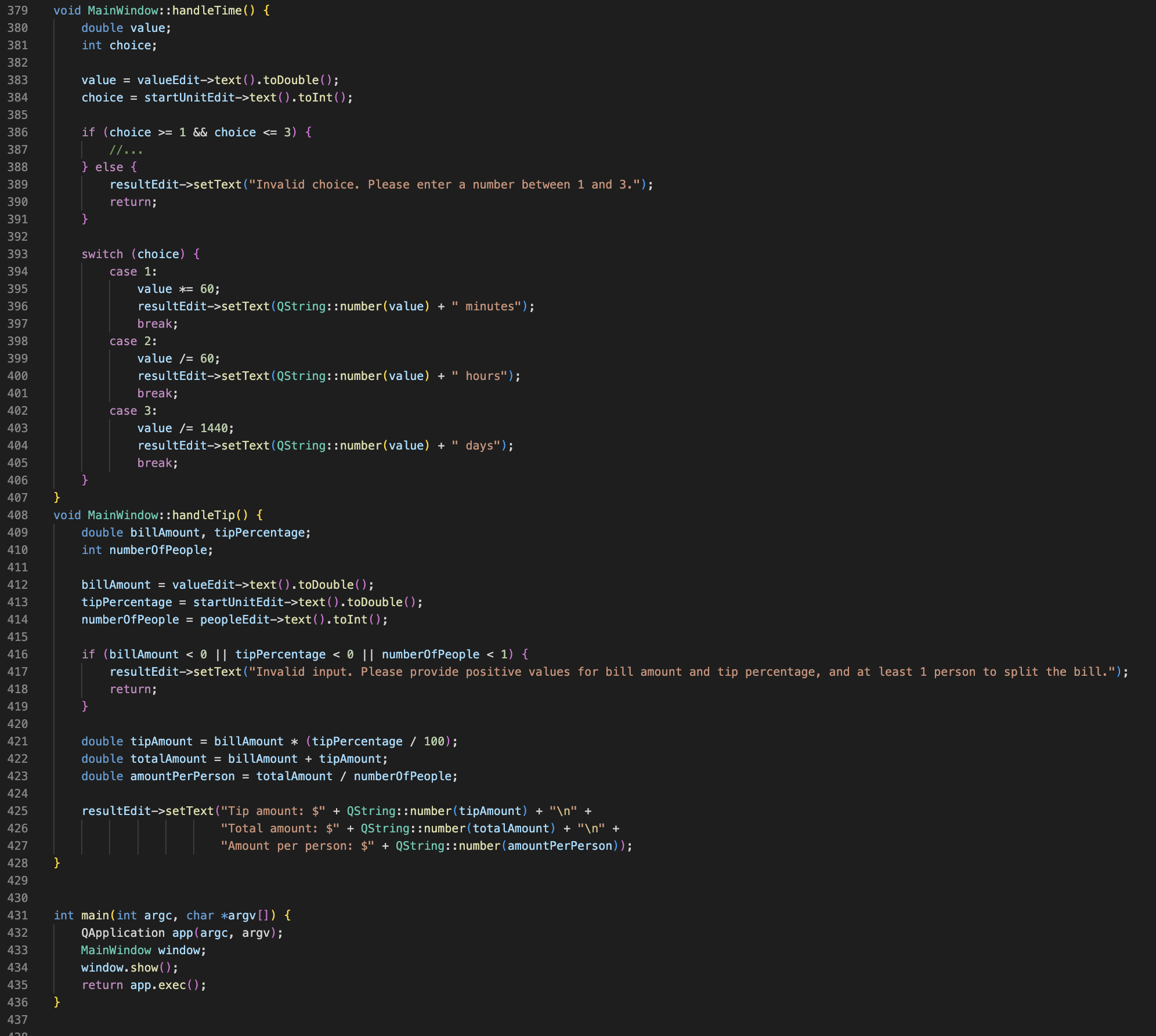 Solved oid MainWindow: : handleMass() \{ double value; char | Chegg.com