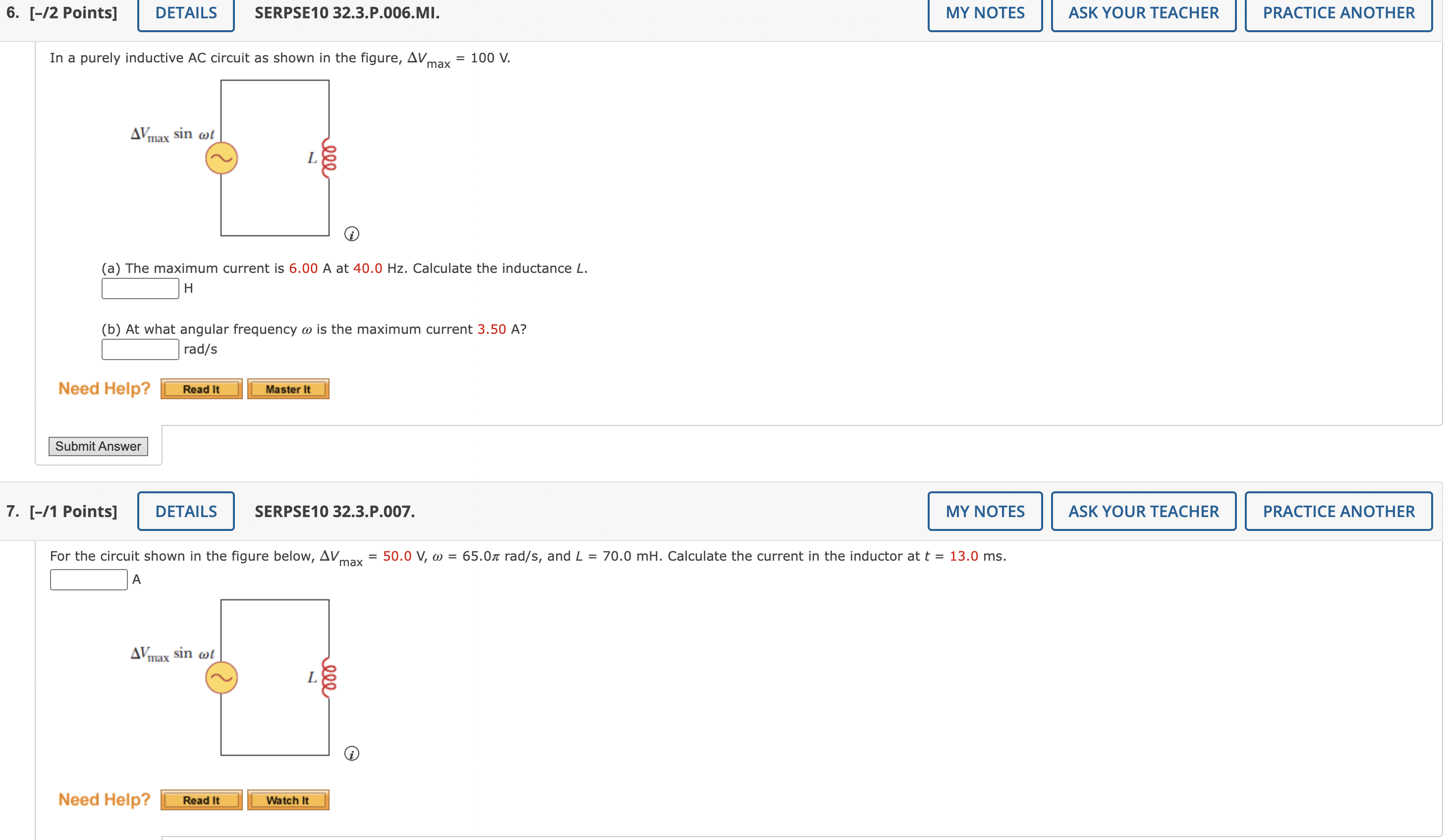 Solved In a purely inductive AC circuit as shown in the | Chegg.com