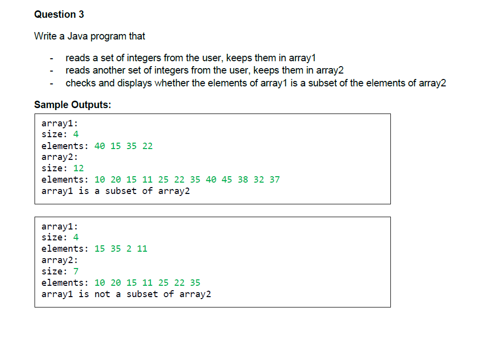 Solved Question 3 Write a Java program that - - - reads a | Chegg.com