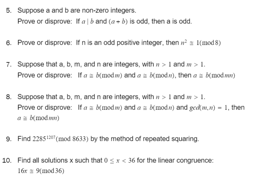 Solved 5. Suppose a and b are non-zero integers. Prove or | Chegg.com