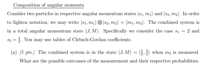 Solved Composition of angular momenta Consider two particles | Chegg.com