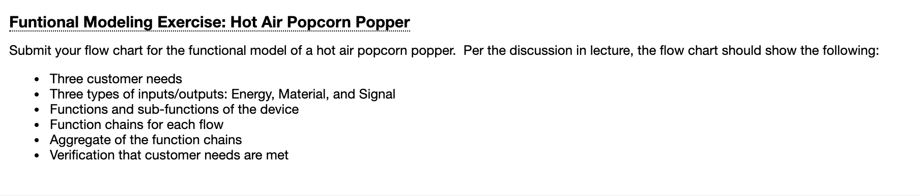 Funtional Modeling Exercise: Hot Air Ppcorn Popper | Chegg.com