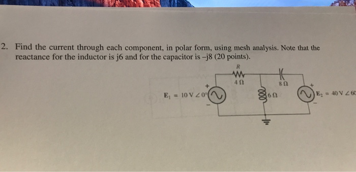 Solved Find the current through each component, in polar | Chegg.com