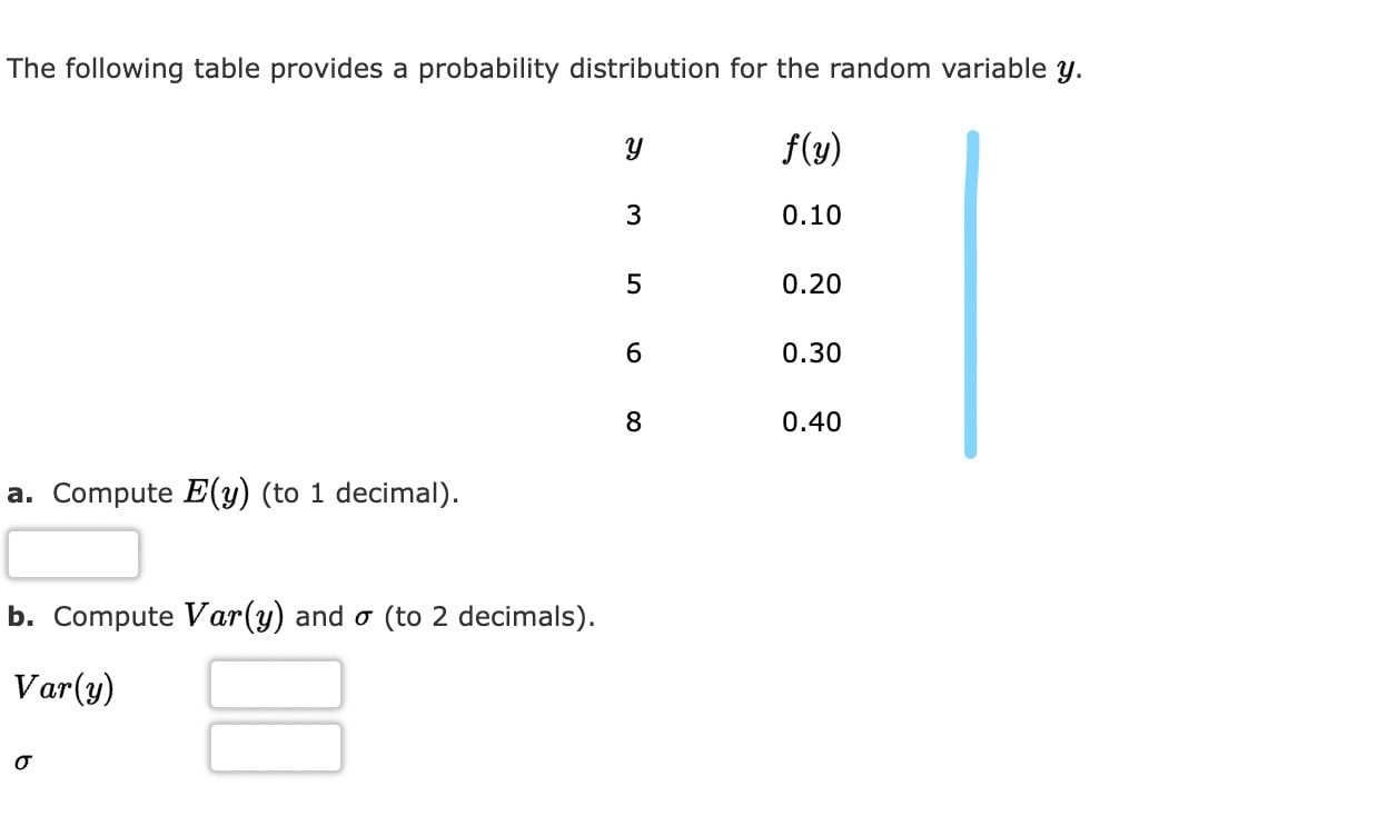 Solved The following table provides a probability | Chegg.com