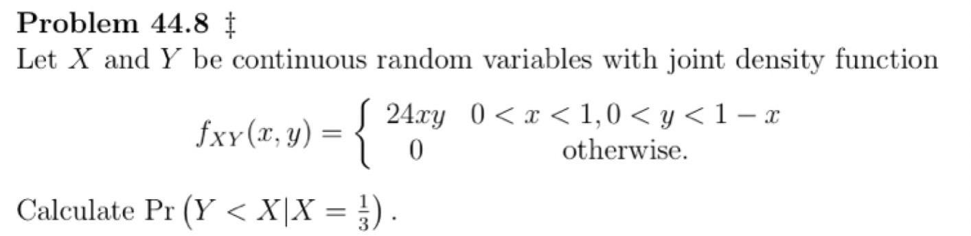 Solved Problem 44.8‡ Let X and Y be continuous random | Chegg.com
