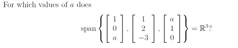 Solved For which values of a does | Chegg.com