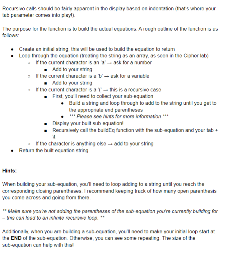 Solved What code is missing to allow this to build equations | Chegg.com