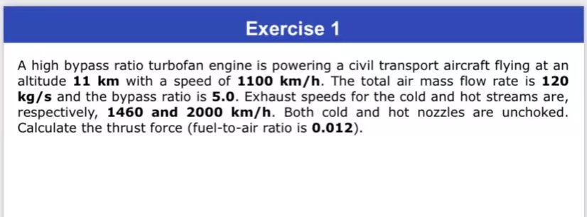 Solved A high bypass ratio turbofan engine is powering a | Chegg.com