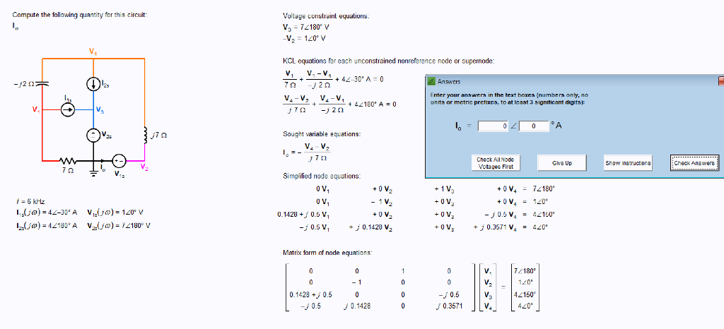 Solved Compute the following quantity for this circuit: | Chegg.com
