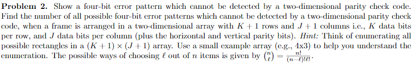 Problem 2 Show A Four Bit Error Pattern Which Cannot