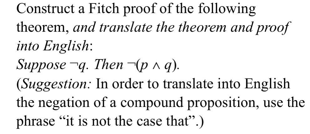 Solved Construct a Fitch proof of the following theorem, and | Chegg.com