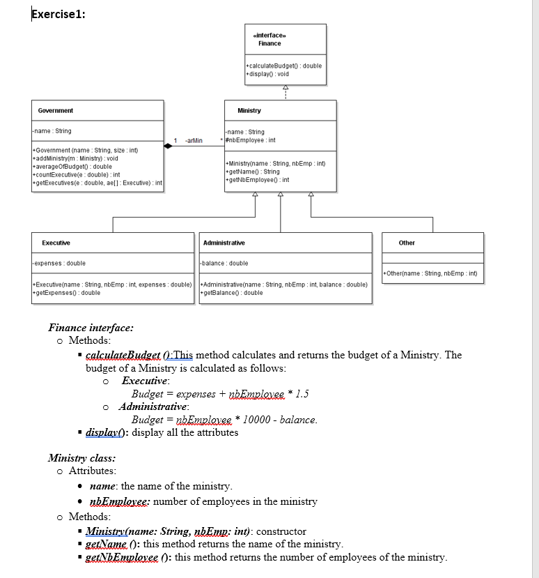 Solved Exercisel: winterface Finance *calculateBudget: | Chegg.com