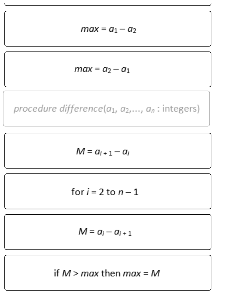Solved Use the blocks on the right and place them in order | Chegg.com