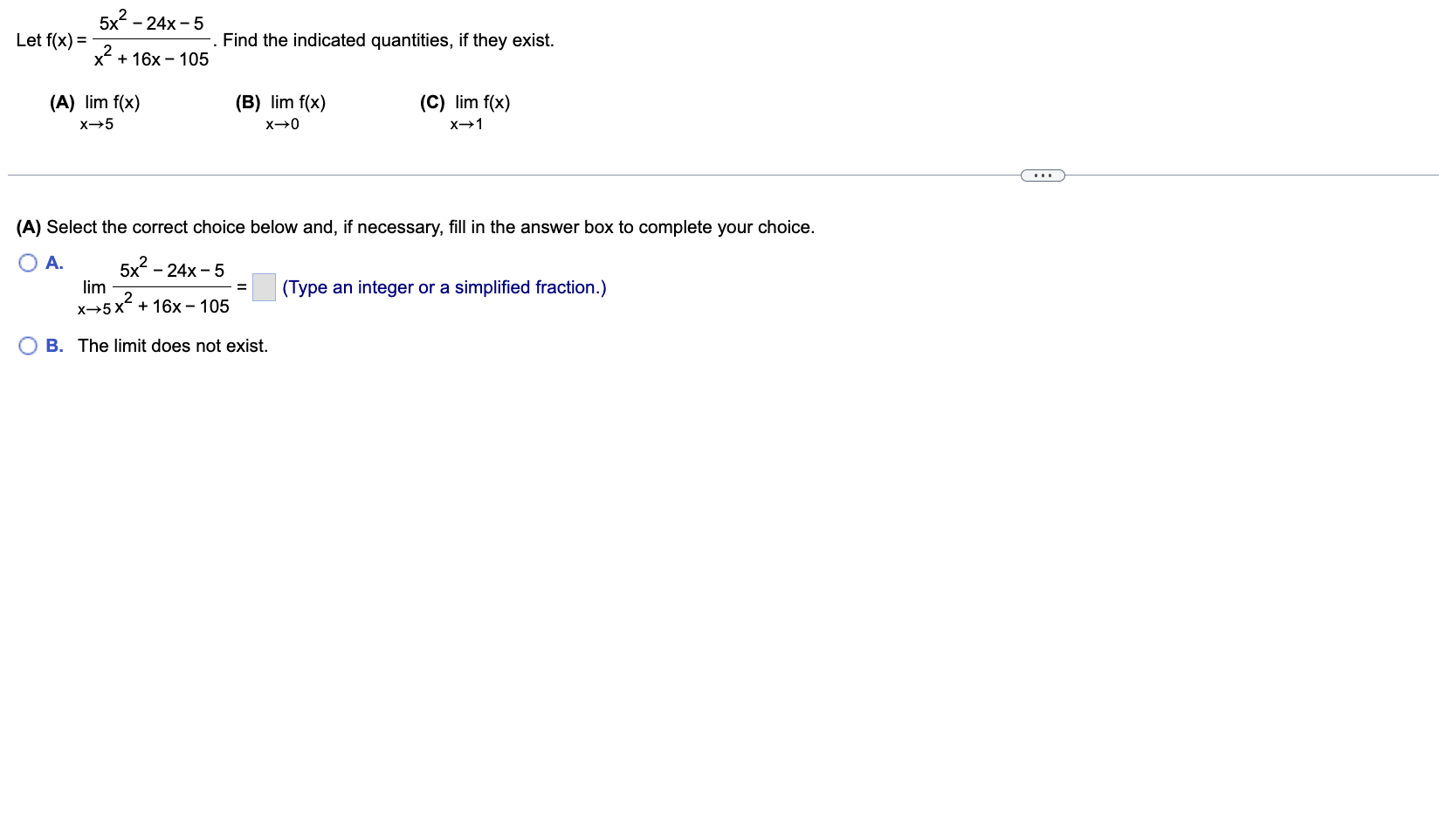 Solved Let f(x)=x2+16x−1055x2−24x−5. Find the indicated | Chegg.com