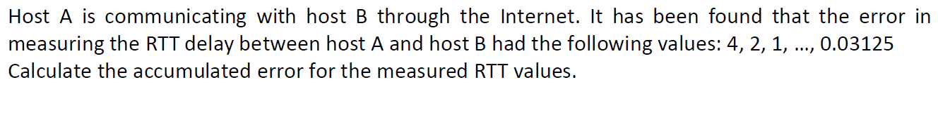 Solved Host A is communicating with host B through the | Chegg.com