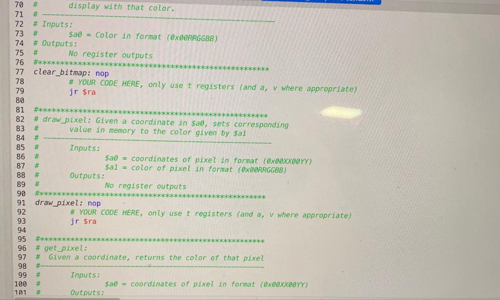 I need help creating a graphic image on MARS bitmap | Chegg.com
