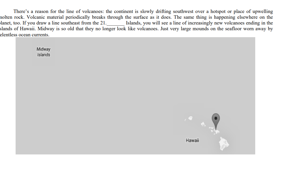 Solved There's a reason for the line of volcanoes: the | Chegg.com